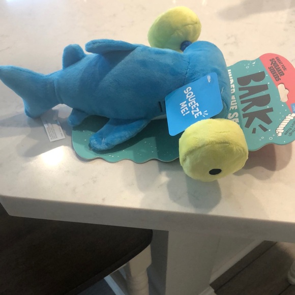 Bark | Dog | Bark Blue And Yellow Stuffed Hank Hammer Head Dog Toy ...